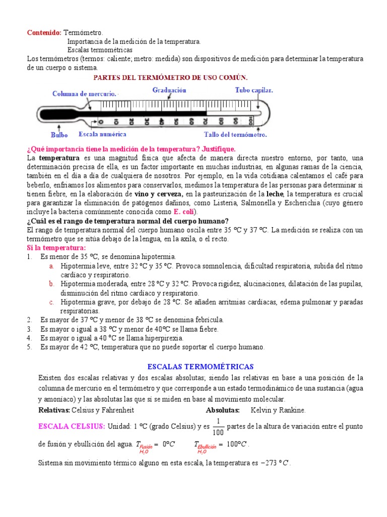 Termómetro PDF | PDF | Celsius | Fahrenheit