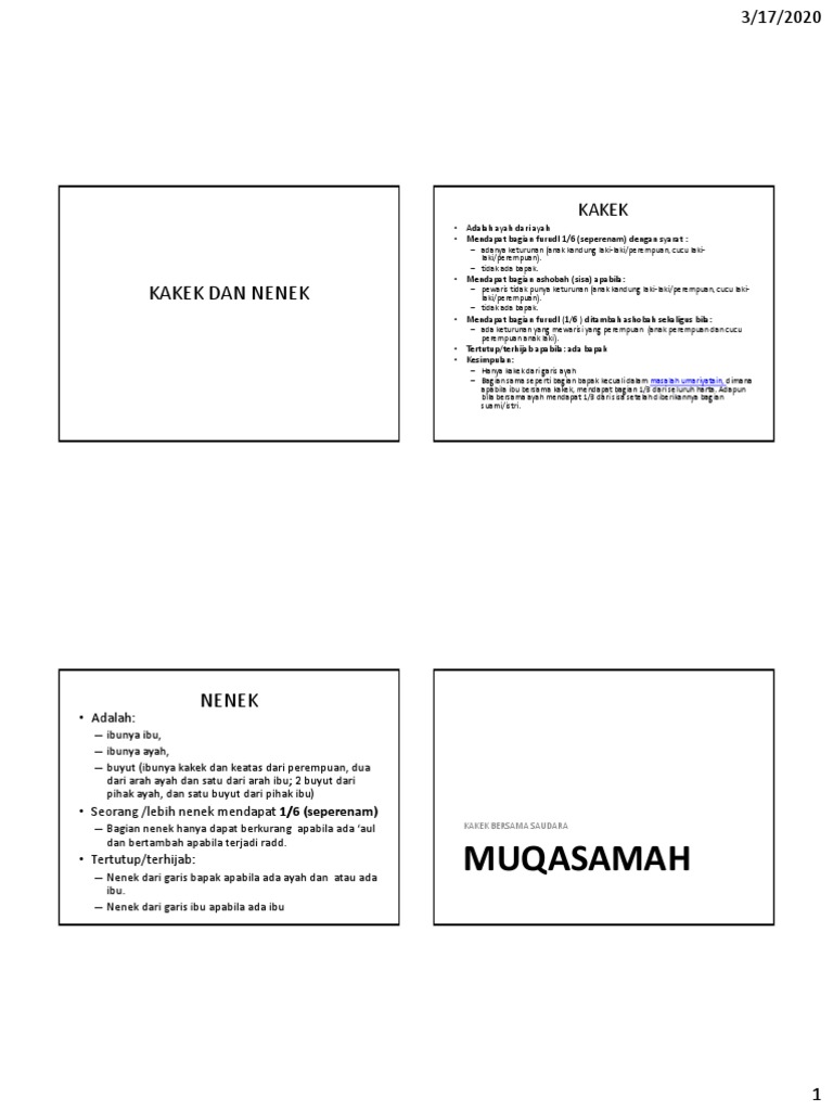 Waris Islam 10 - Kakek Nenek | PDF