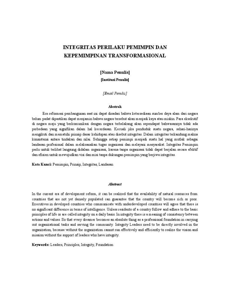 Integritas dalam Kepemimpinan | PDF