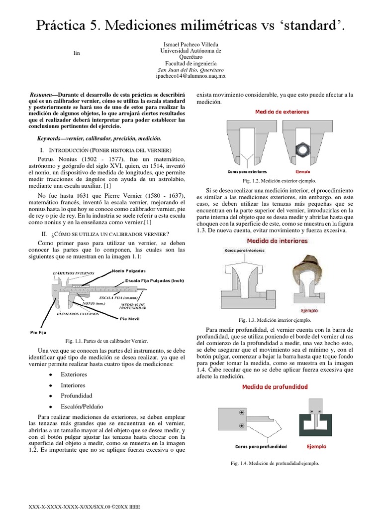 Práctica 5. Medidas Milimétricas Vs 'Standard' | PDF | Medición | Science