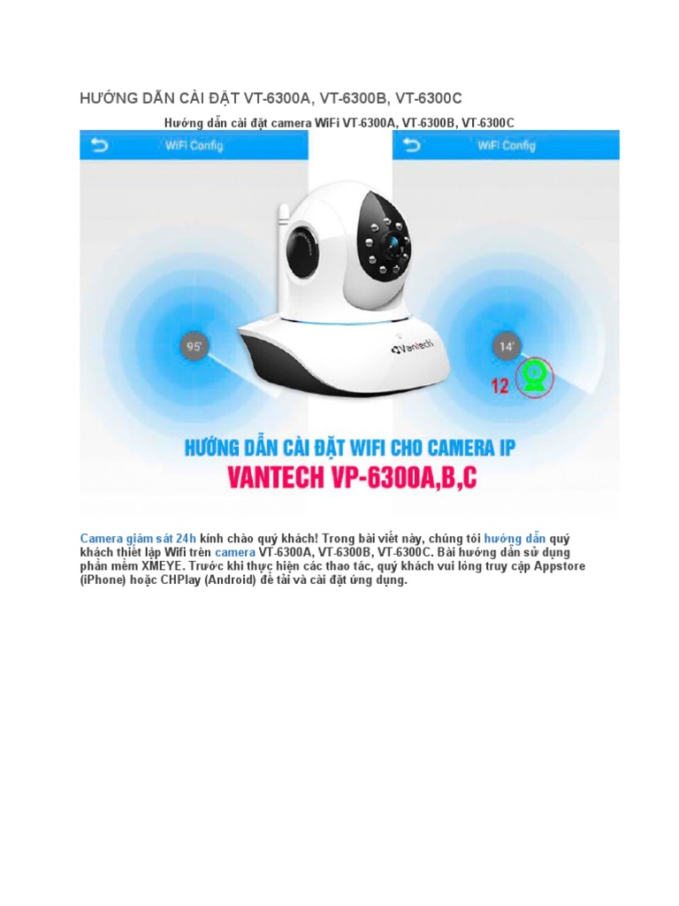 HƯỚNG DẪN CÀI ĐẶT Vantech 6300 | PDF