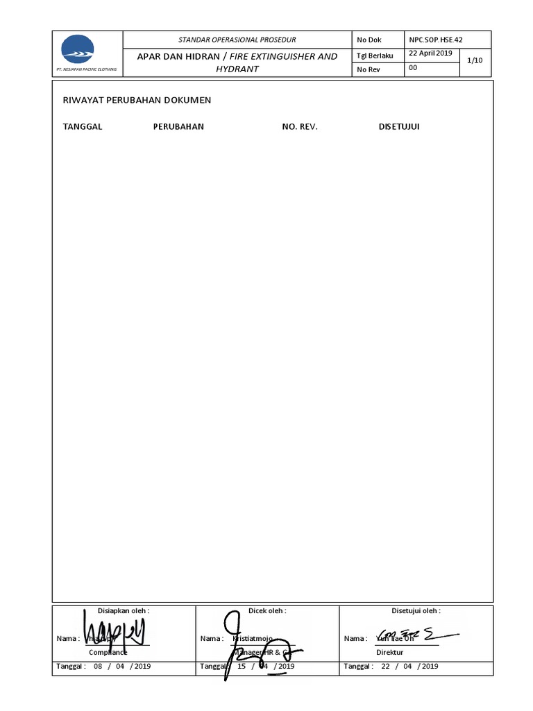 NPC - SOP - HSE - 42 - APAR Dan Hydrant | PDF