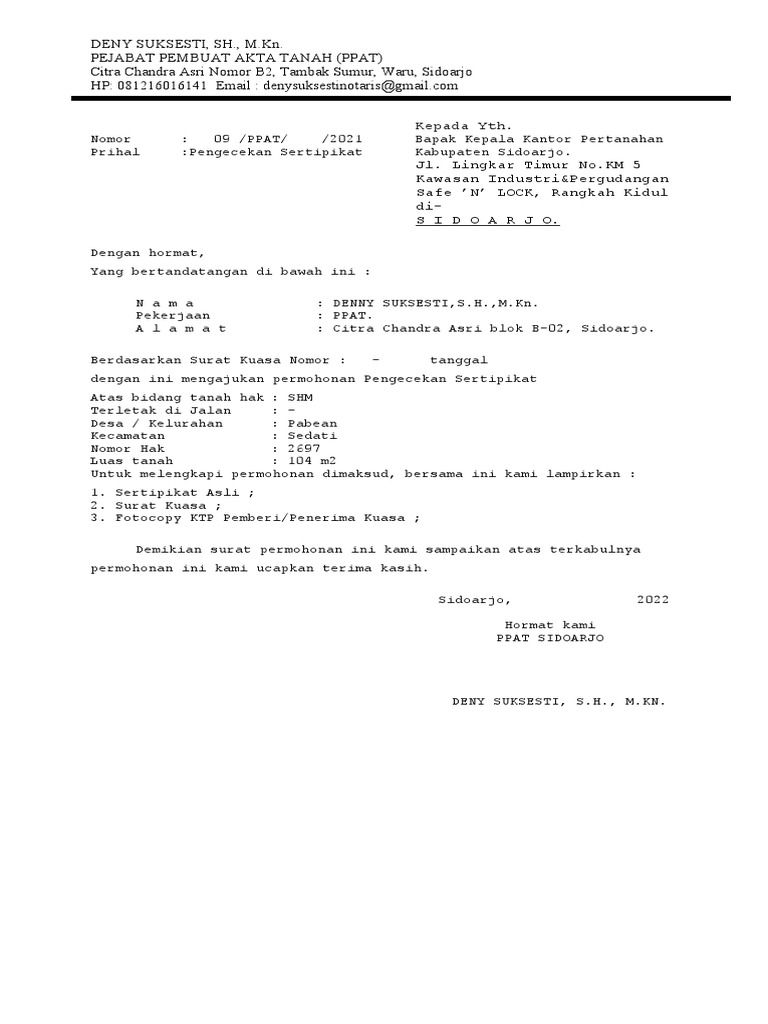 Pengecekan Pengantar PPAT 1 | PDF