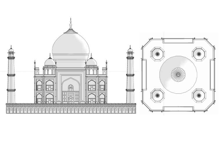 Taj Mahal - Elevacion y Planta Ofc. | PDF