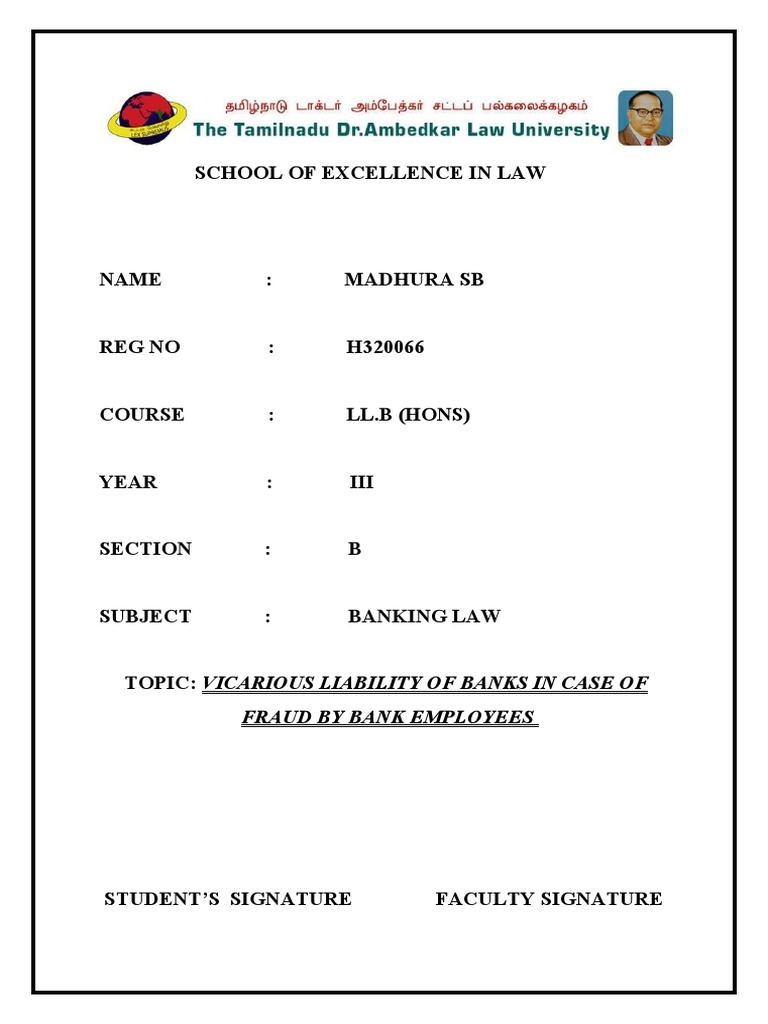 Banking Assgn | PDF | Legal Liability | Vicarious Liability