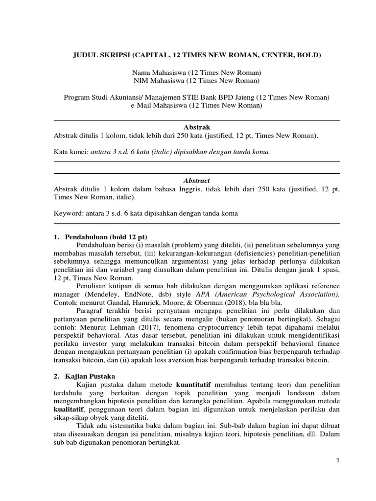 Template Skripsi PDF | PDF