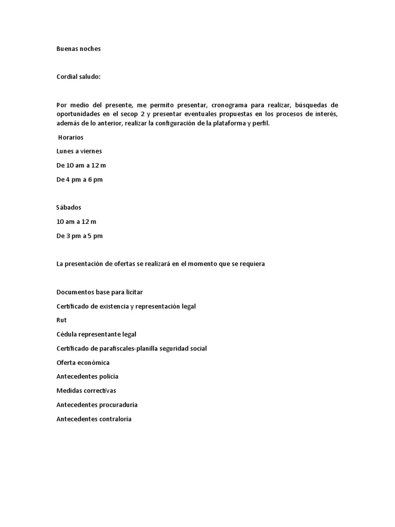 Manejo Plataforma Secop 2 | PDF