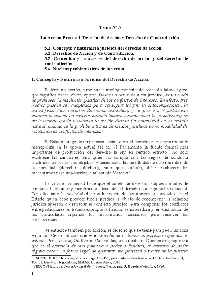 Tema No. 5 La Accion | PDF | Jurisdicción | Ley procesal