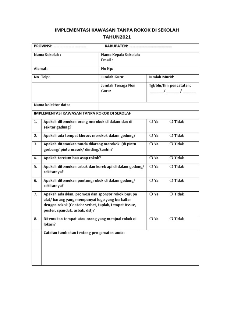 Form Implementasi KTR | PDF