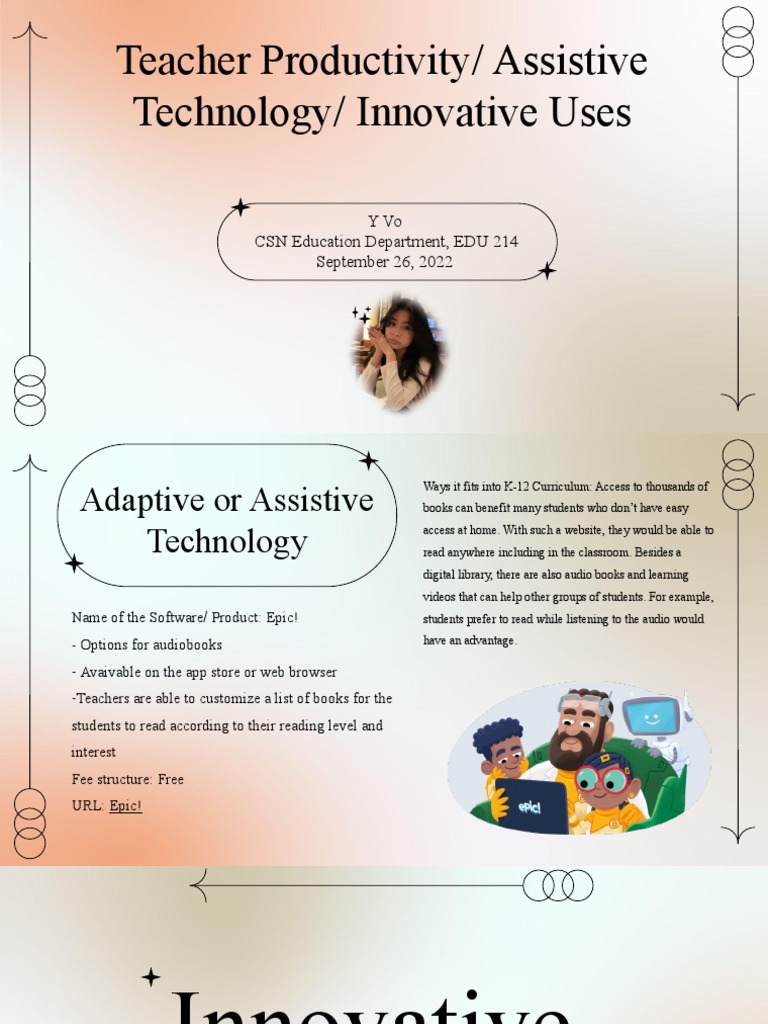 Teacher Productivity Assistive Technology Innovative Uses Slide Show ...