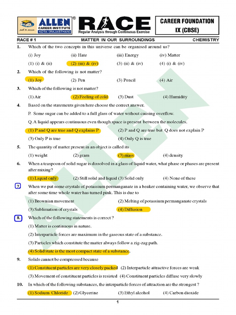 Race # 1 (Matter in Our Surroundigs) (IX) PDF | PDF