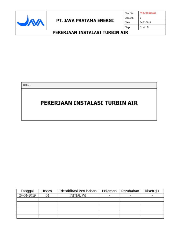 Panduan Instalasi Turbin Air | PDF
