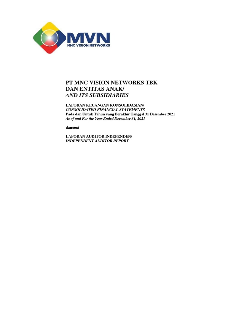 PT MNC Vision Networks TBK - 31 Desember 2021 PDF | PDF | Equity ...