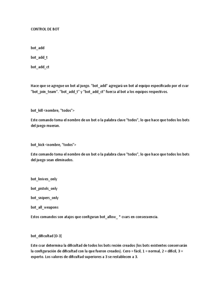 Bot Commands | PDF | Internet Bot | Informática