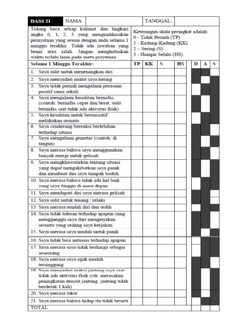 1. DASS-21 Indonesia (1) | PDF