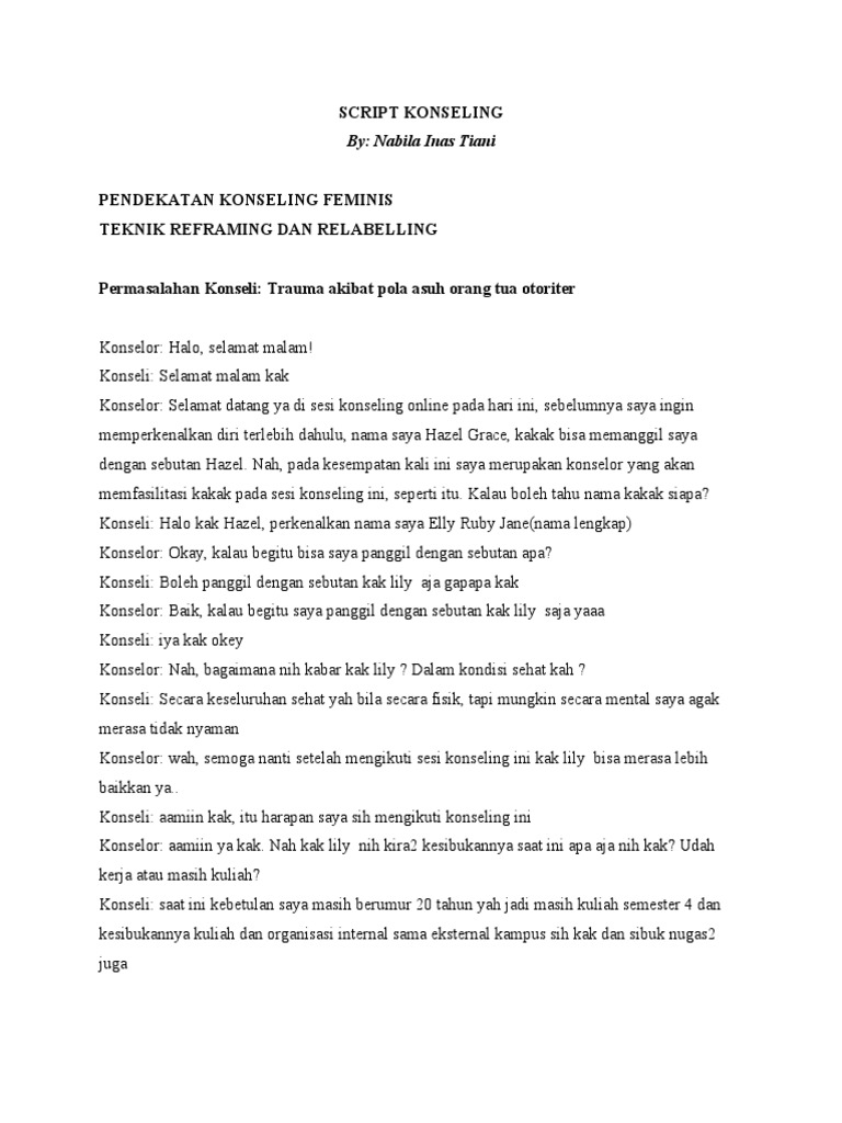 SCRIPT KONSELING | PDF
