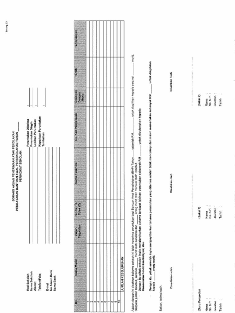 Bap 2023 - Contoh Borang Penerimaan PDF | PDF