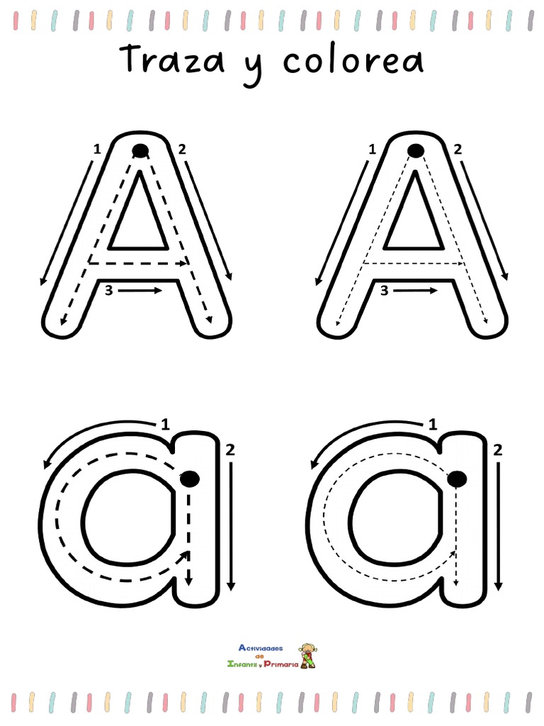 Abecedario Traza y Colorea | PDF | Artes del Lenguaje y Comunicación ...