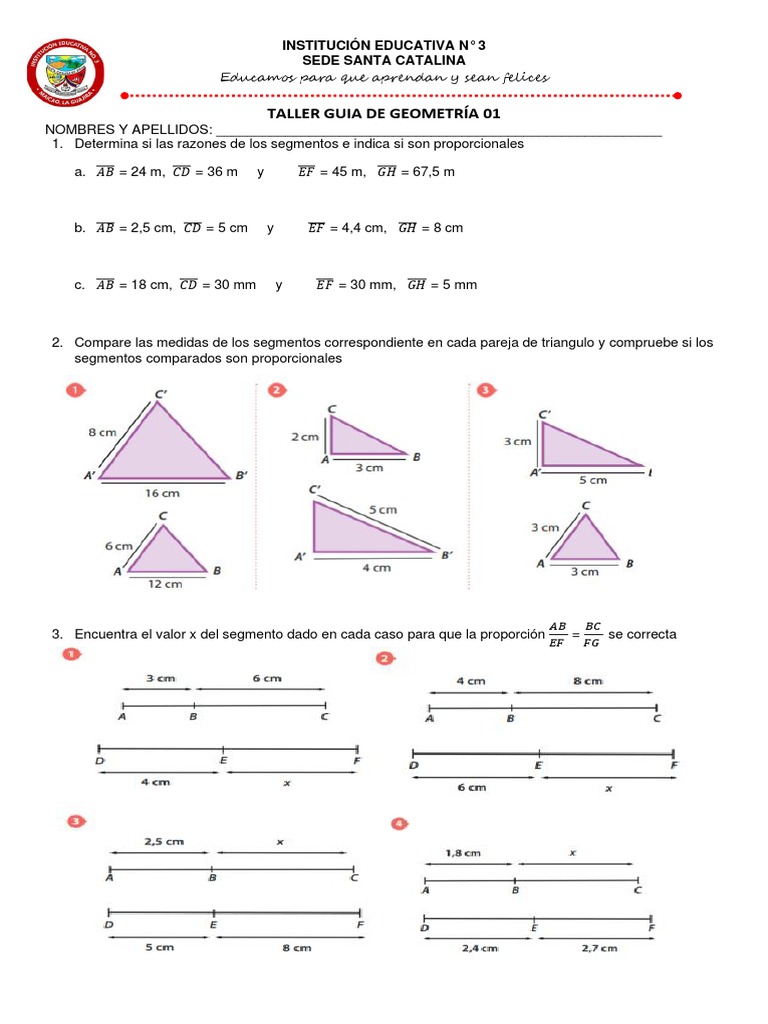 Taller De Geometria 01 Noveno Pdf