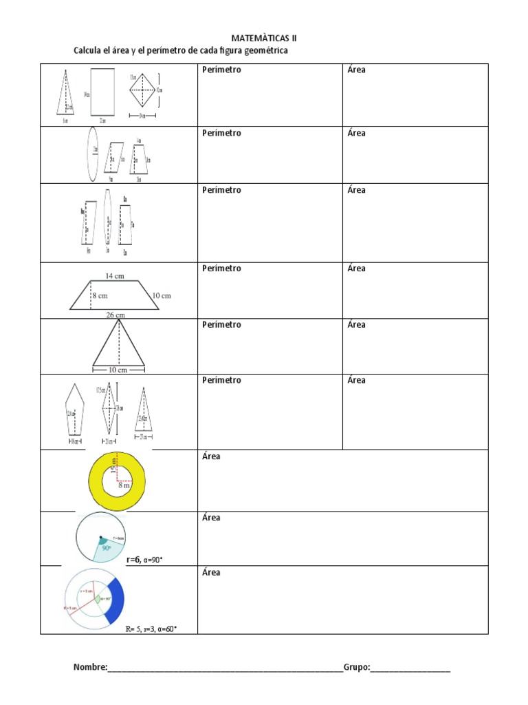 Areas y Perimetros | PDF