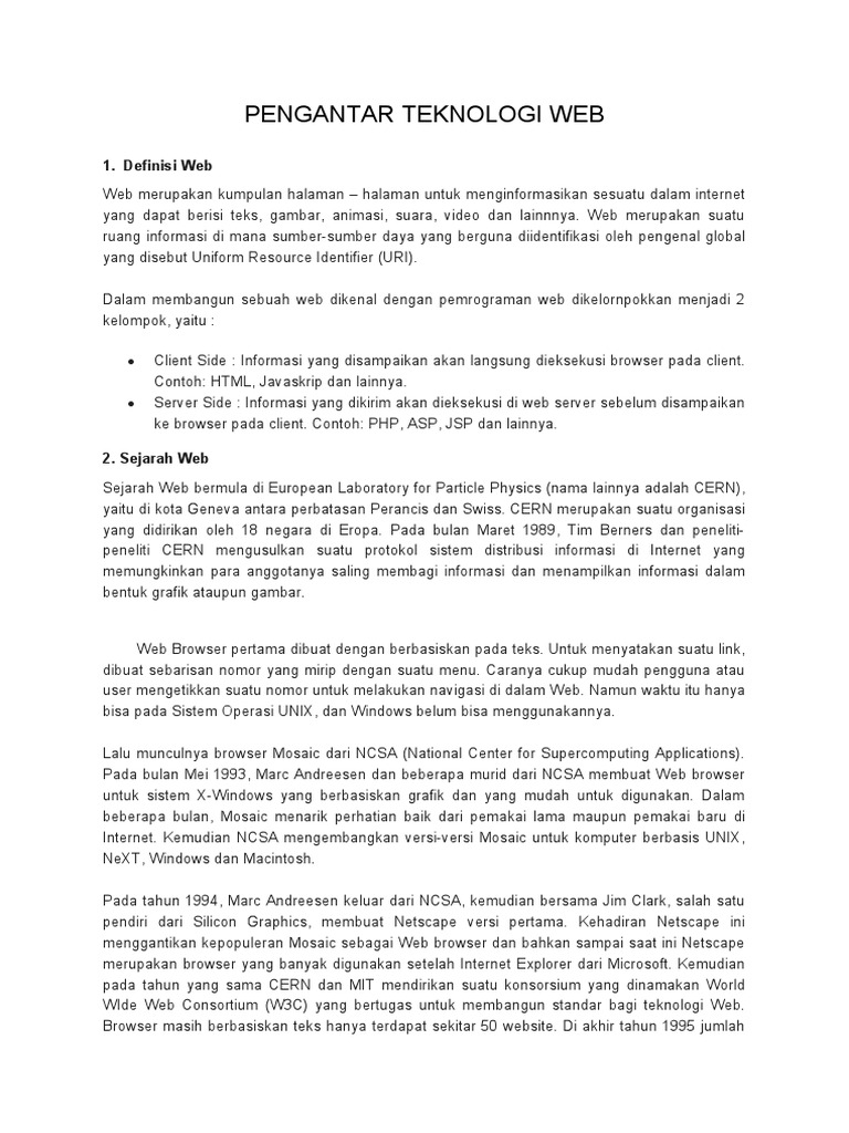 Pengantar Teknologi Web | PDF