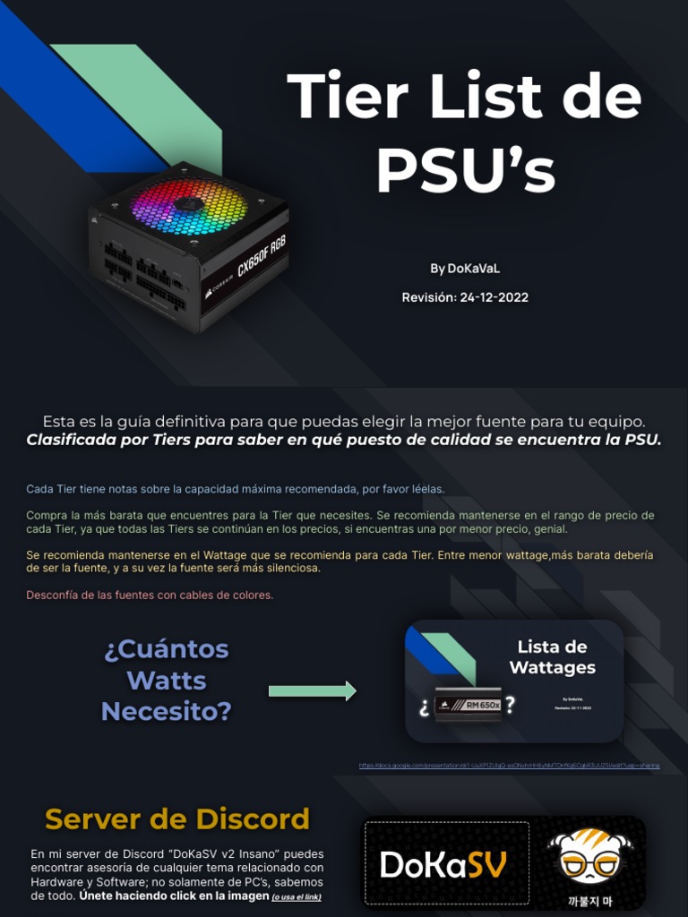 Tier List de PSU's by DoKaVaL | PDF | Informática