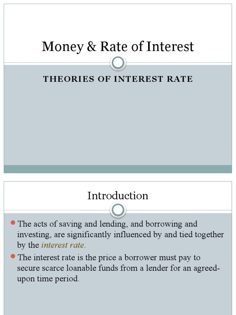Theories of Interest | PDF | Interest | Money Supply