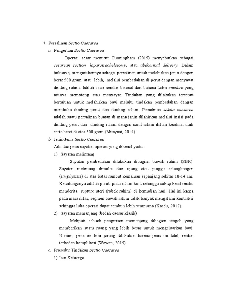 Persalinan Sectio Caesarea | PDF