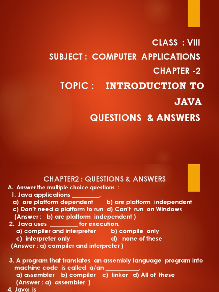 Class 8 Computer Chapter 2 Questions And Answers 3 1 Pdf Java Virtual Machine Java 1428