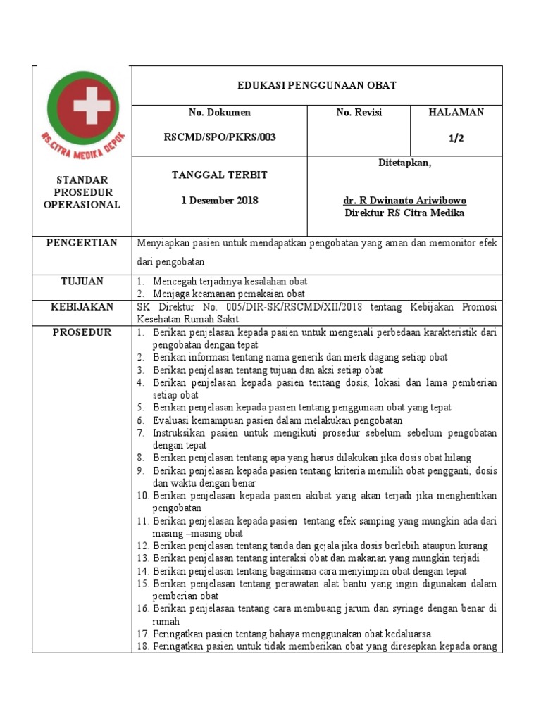 Edukasi Penggunaan Obat Pdf