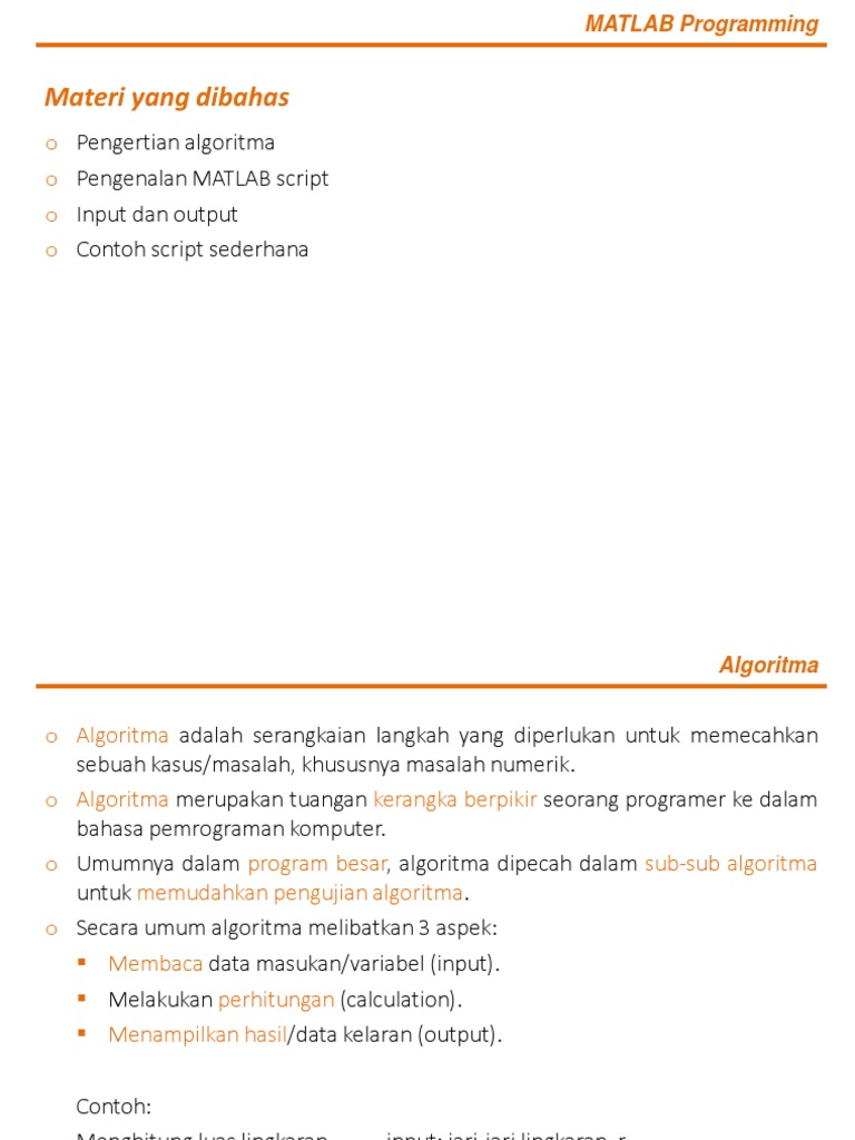 Panduan Dasar Pemrograman MATLAB | PDF | Komputer