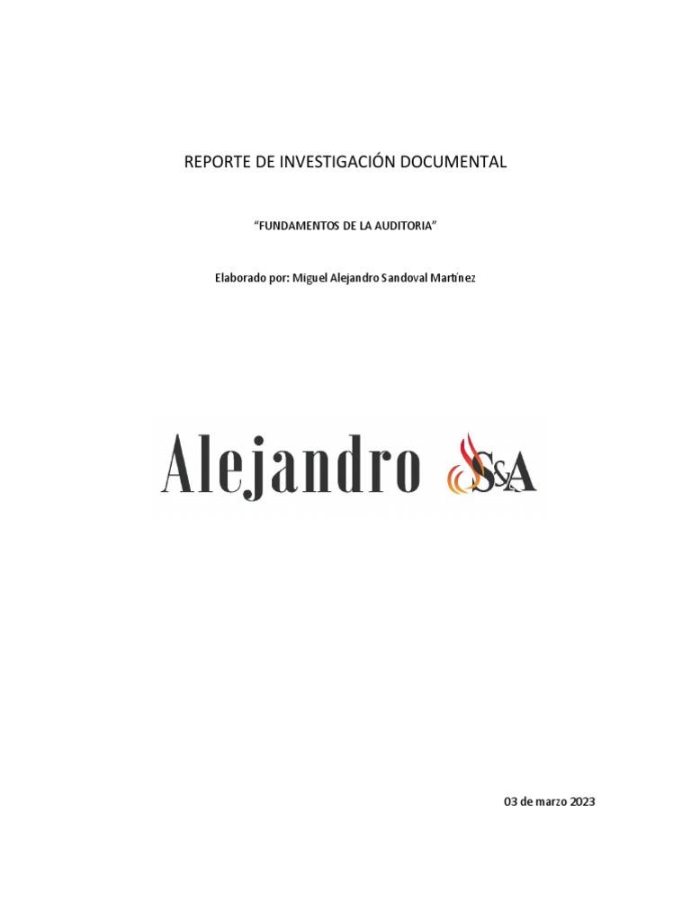 Unidad 3, Actividad 1, Alejandro Sandoval | PDF | Auditoría | Business