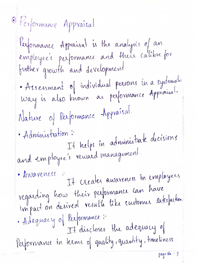 performance Appraisal and counseling notes | PDF