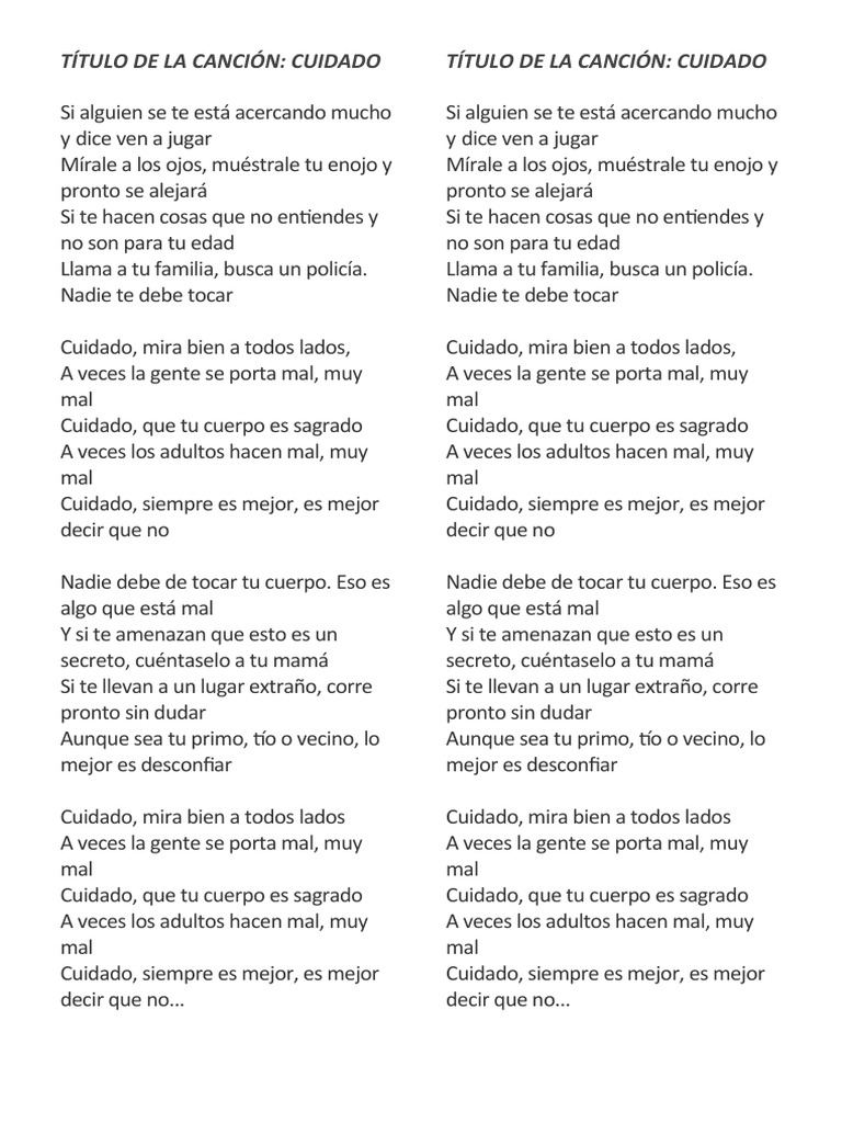 Canción Cuidado | PDF