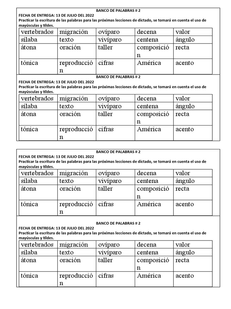 Banco de Palabras 2 | PDF | Lingüística | Idiomas