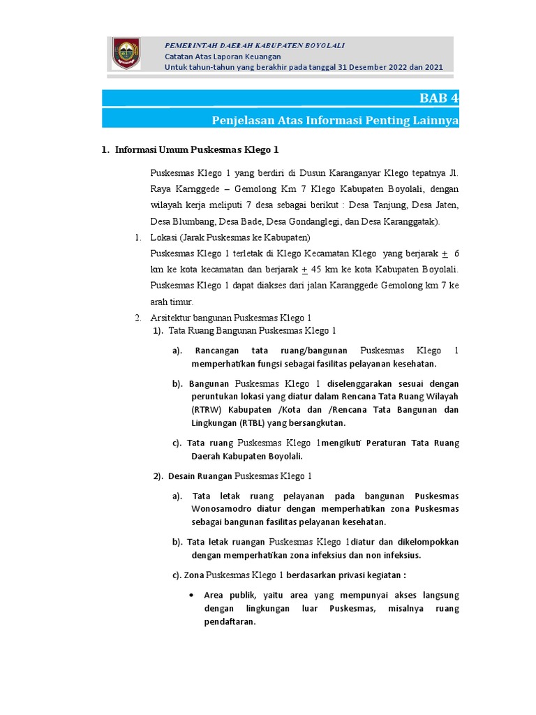 Calk 2022 Bab Iv - Pusk Klego 1 | PDF