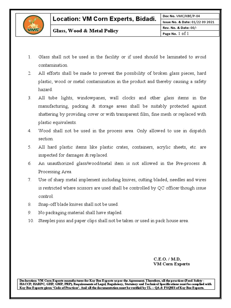 04 Metal and Glass-Wood Policy | Download Free PDF | Glasses ...