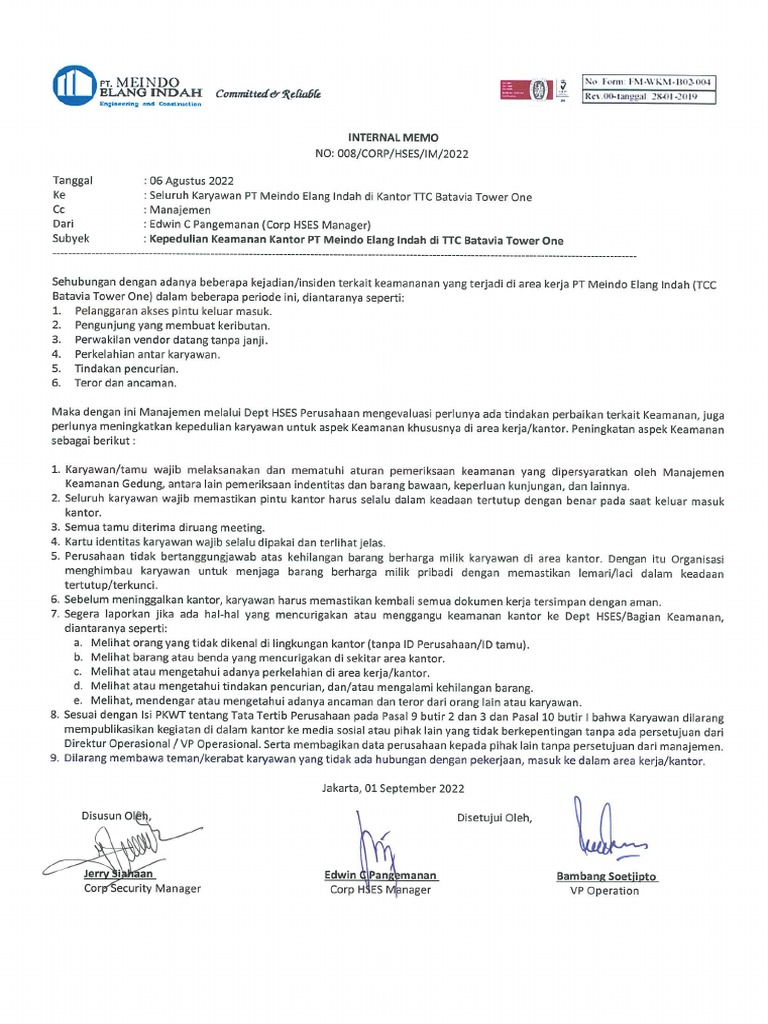 Internal Memo Security | PDF