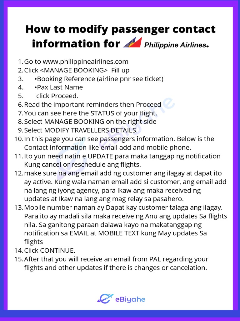 Manage Booking for Philippine Airlines | PDF | Finance & Money Management