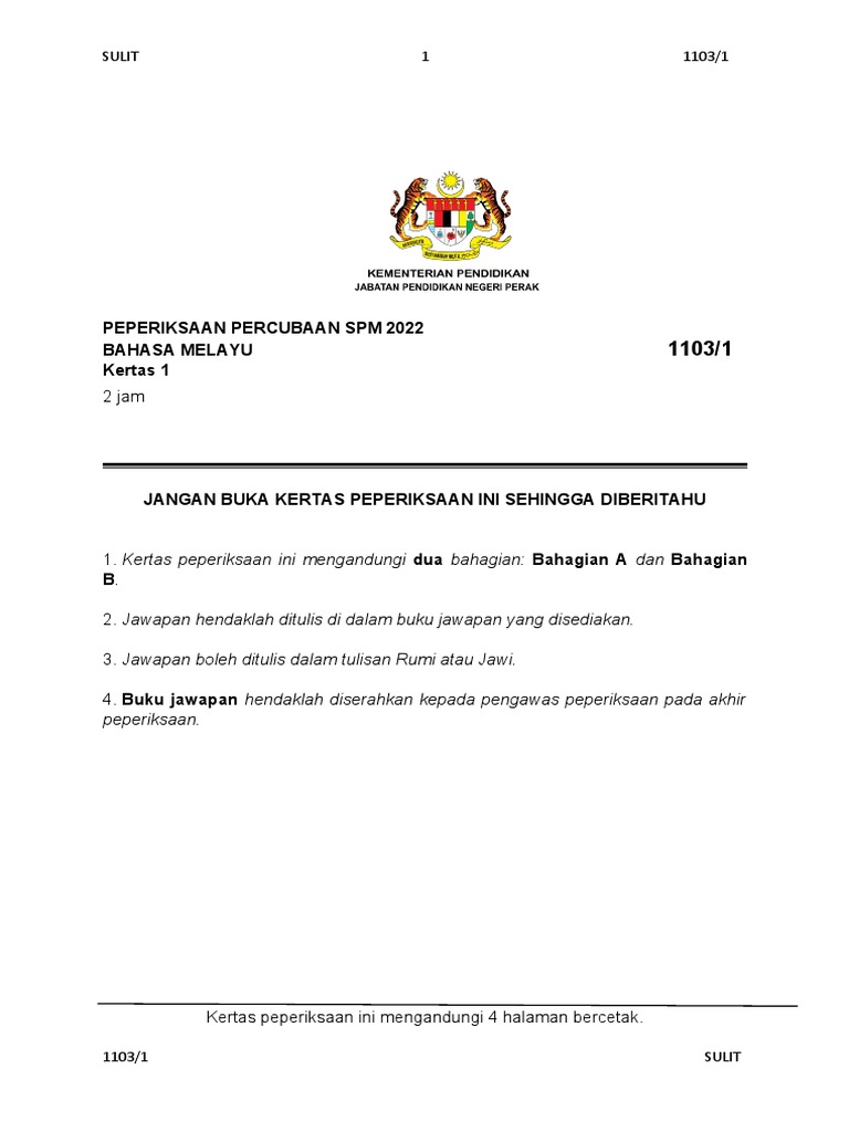 PPC SPM BM Kertas 1 | PDF