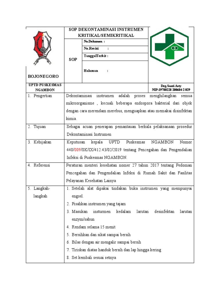 08.SOP Dekontaminasi inst kritikal | PDF