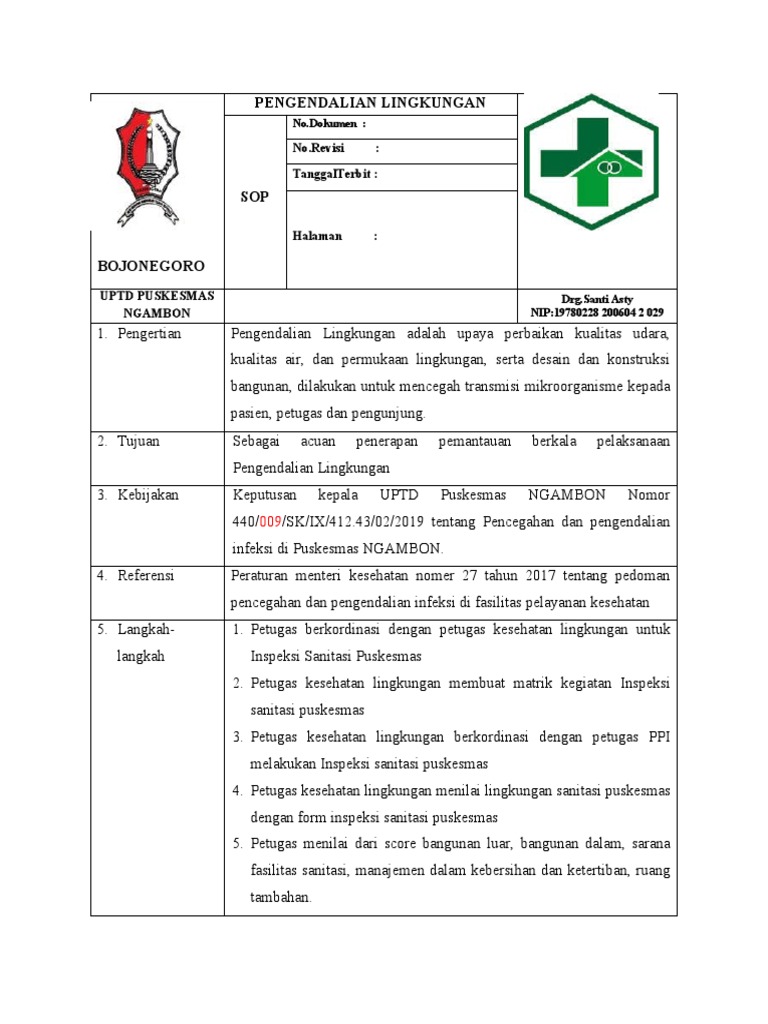 SOP Pengendalian Lingkungan New | PDF