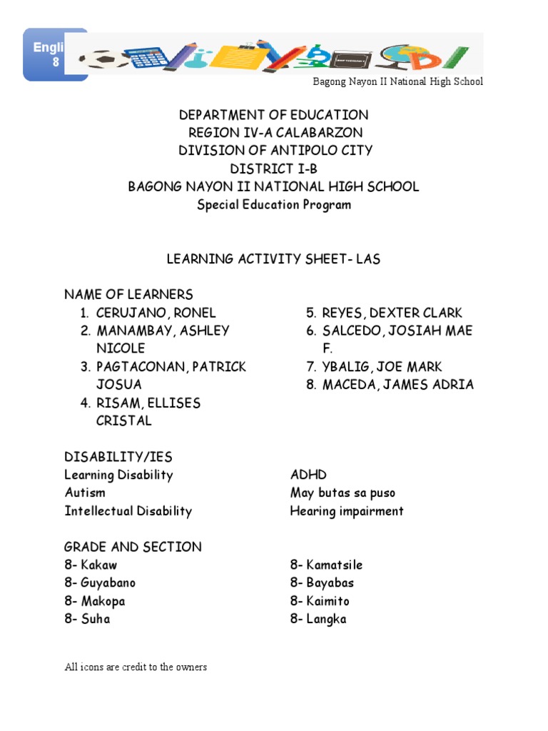 SPED-LAS-ENGLISH 8 4th QT | PDF | English Language | Causality