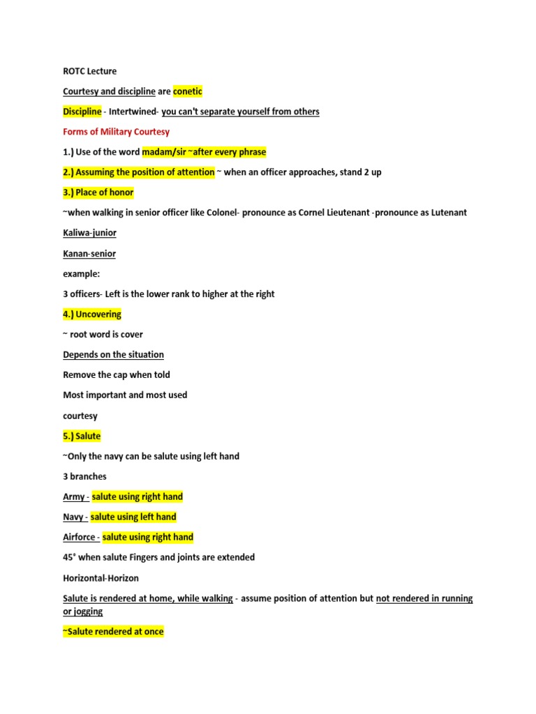 ROTC Lecture PDF | PDF | Bail | Lieutenant