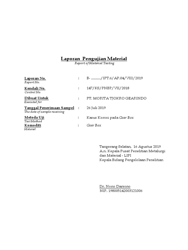 Uji Korosi Gear Box ADC 12 | PDF