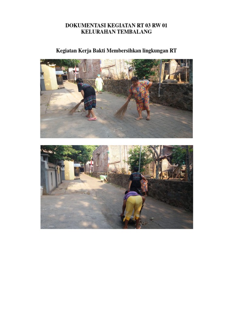Dokumentasi Kegiatan RT 03 RW 01 | PDF