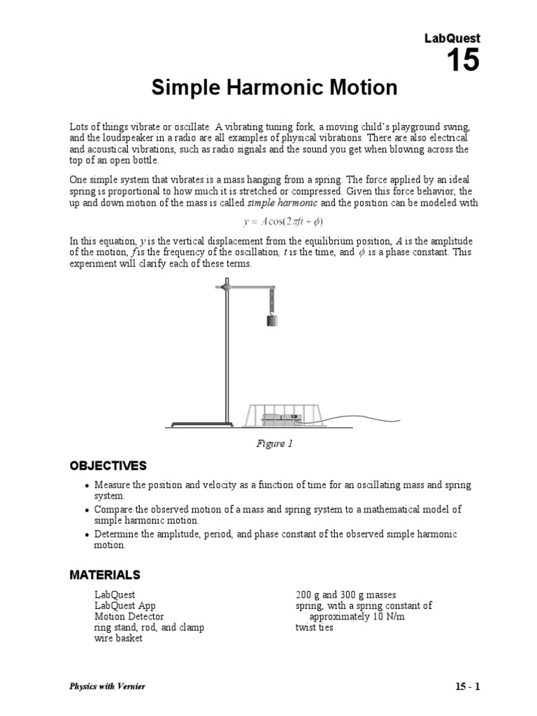 Simple Harmonic Motion Lab Experiment | PDF | Oscillation | Applied And ...