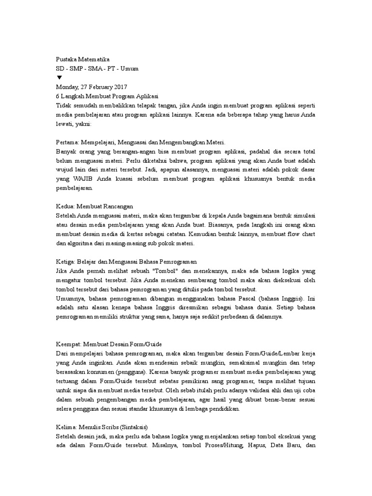 Langkah Membuat Program | PDF | Komputer