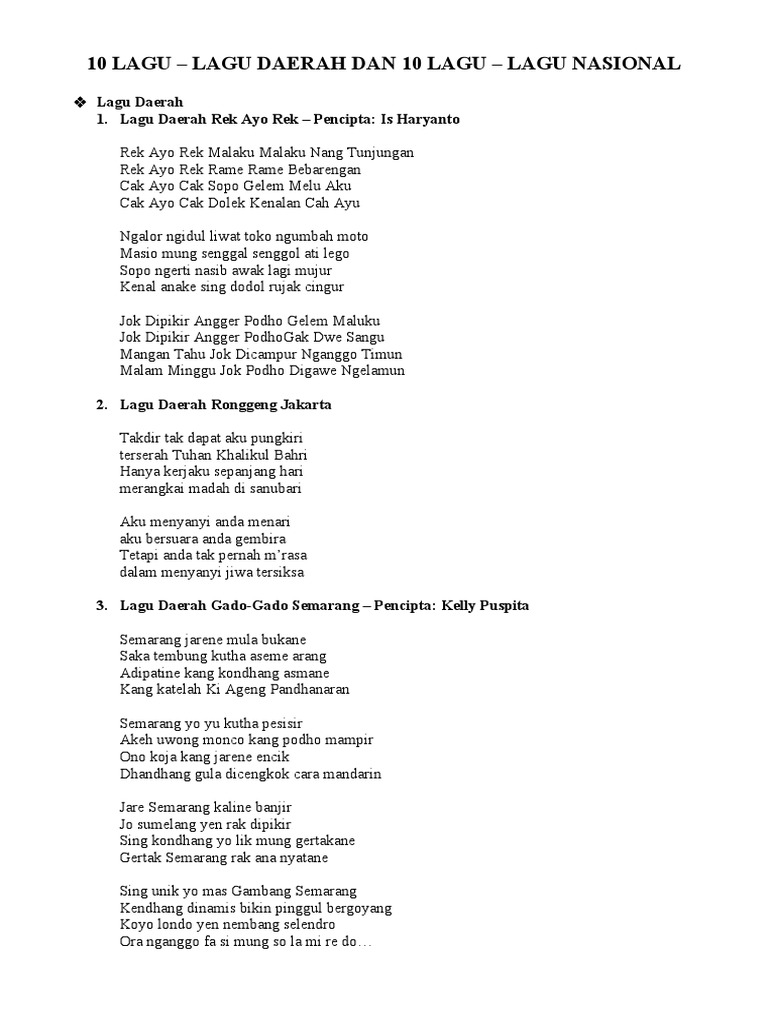 10 Lagu | PDF