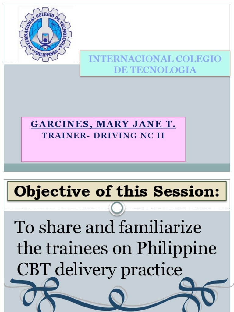 Cbt-Driving NC Ii | PDF | Learning | Facilitator